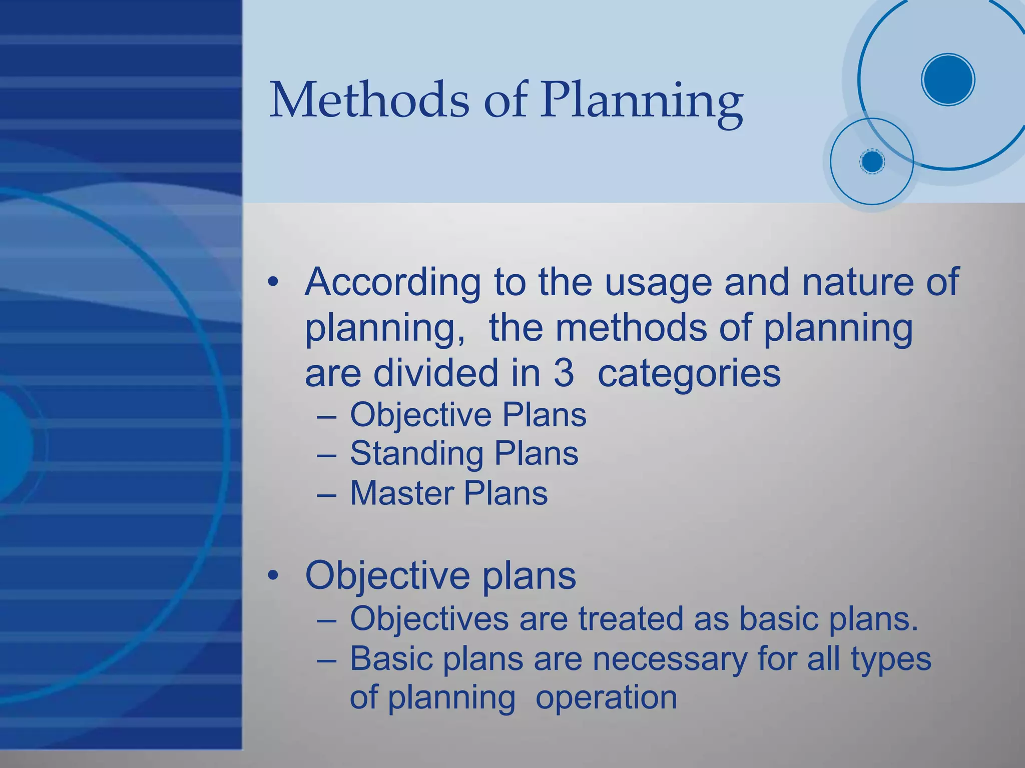 PLANNING IN MANAGEMENT,DEFINITION CHARACTERISTICS, IMPORTANCE AND ...
