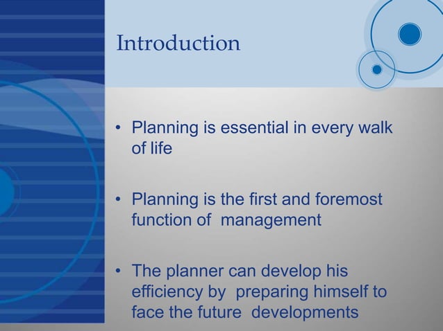 PLANNING IN MANAGEMENT,DEFINITION CHARACTERISTICS, IMPORTANCE AND ...