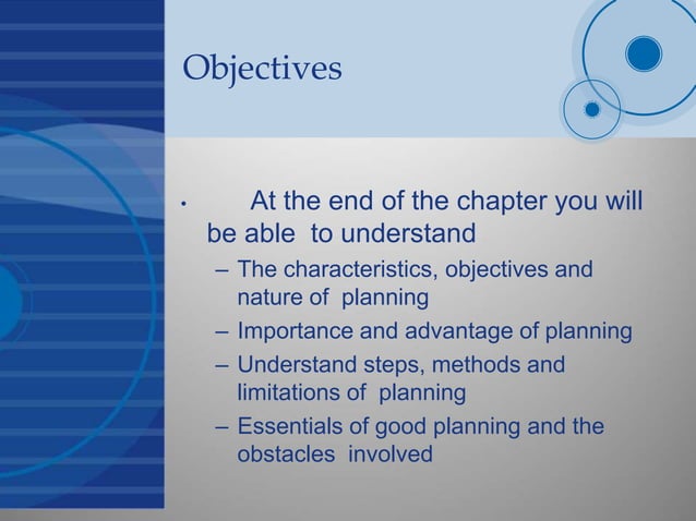 PLANNING IN MANAGEMENT,DEFINITION CHARACTERISTICS, IMPORTANCE AND ...