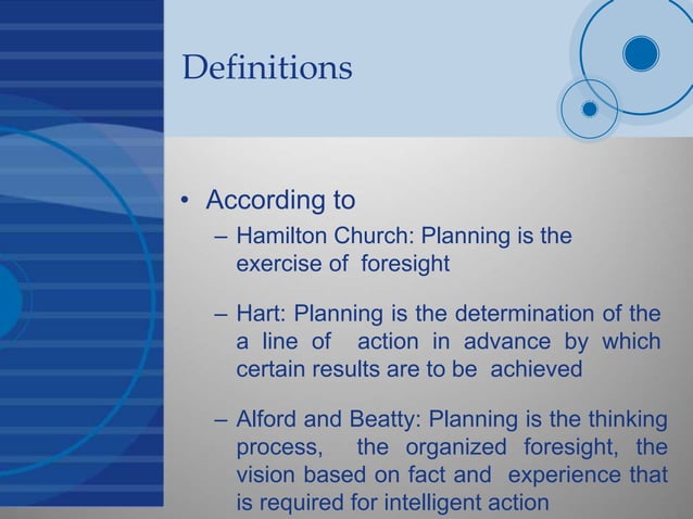 PLANNING IN MANAGEMENT,DEFINITION CHARACTERISTICS, IMPORTANCE AND ...