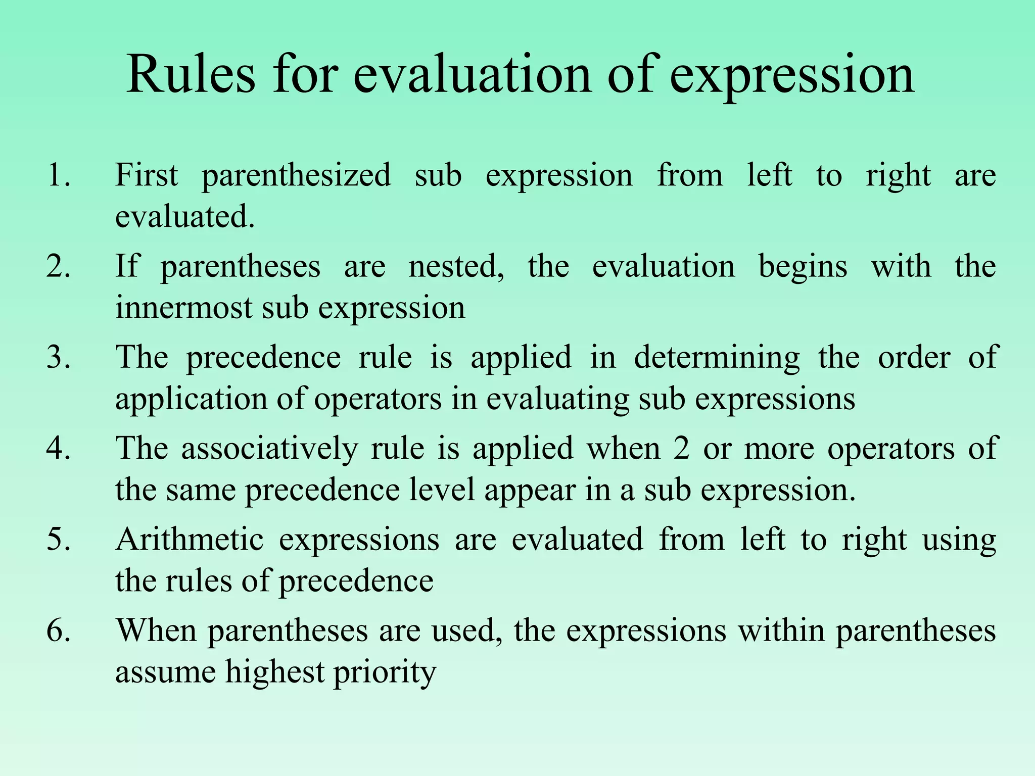 Operators and Expressions | PPTX