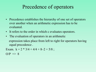 Operators and Expressions | PPT