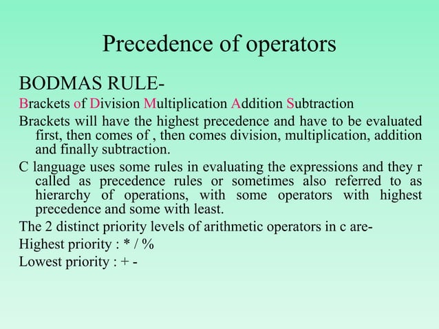 Operators and Expressions | PPTX