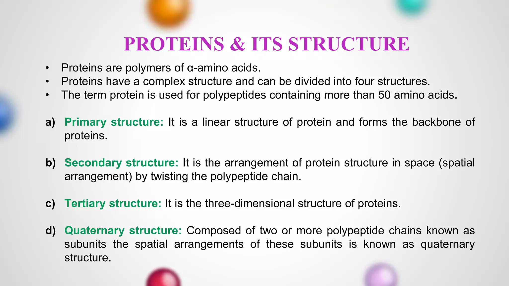 Proteins: Biochemistry | PPTX
