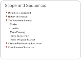 HRMPS 13 - (MIDTERM) Chapter 3 Restaurant | PPT