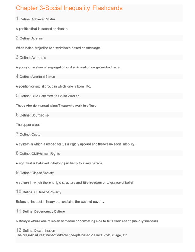 Chapter 3-Social Inequality Flashcards.docx