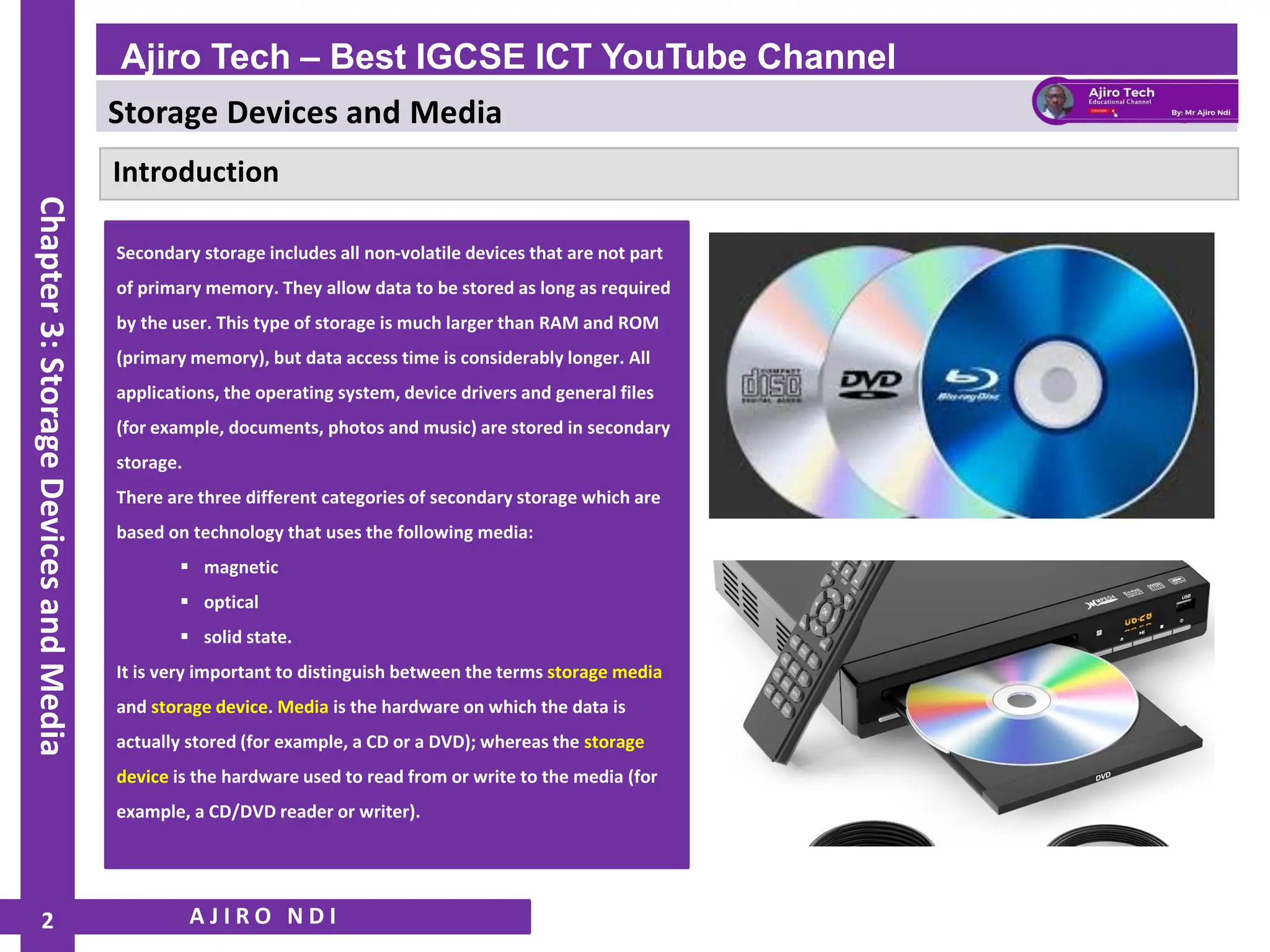 Igcse Ict 0417 0983 Storage Devices And Media Ajiro Tech Pdf