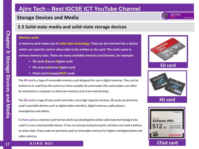 IGCSE ICT (0417/0983) - Storage Devices and Media - Ajiro Tech | PDF | Data Storage and ...
