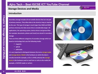 IGCSE ICT (0417/0983) - Storage Devices and Media - Ajiro Tech | PDF