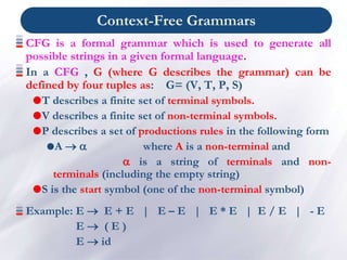 Chapter 3 -Syntax Analyzer.ppt | Programming Languages | Computing