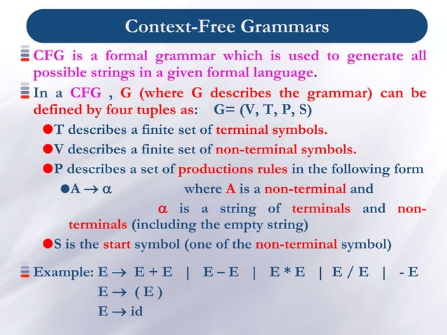 Chapter 3 Syntax Analyzerppt Programming Languages Computing