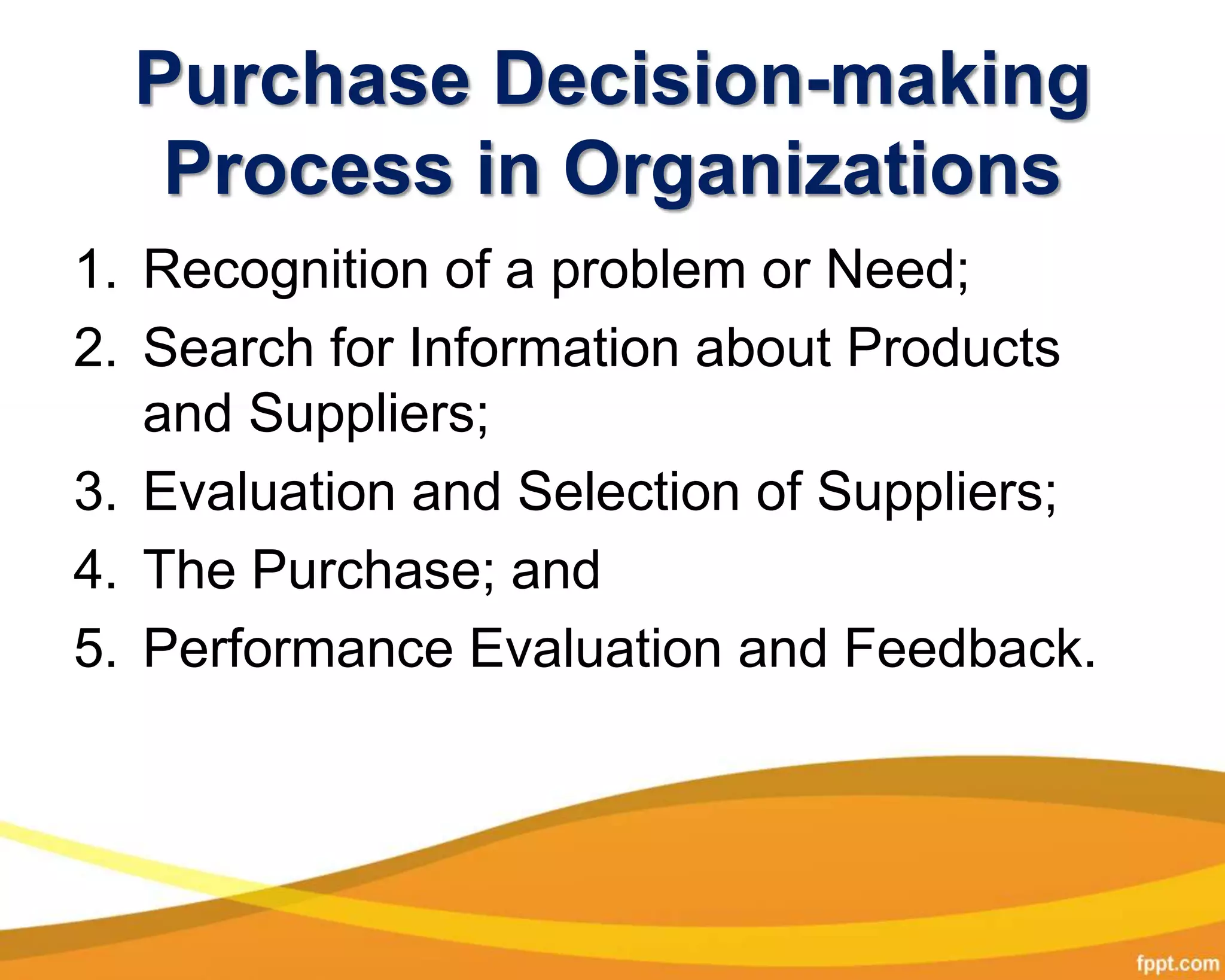 Chapter 3: The Buying Behavior of Organizational Markets | PPTX