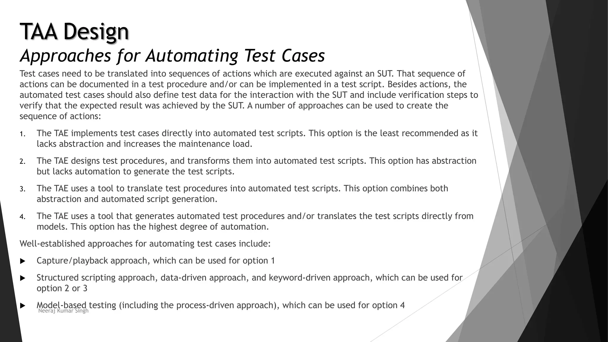 Chapter 3 The Generic Test Automation Architecture Pptx Computing
