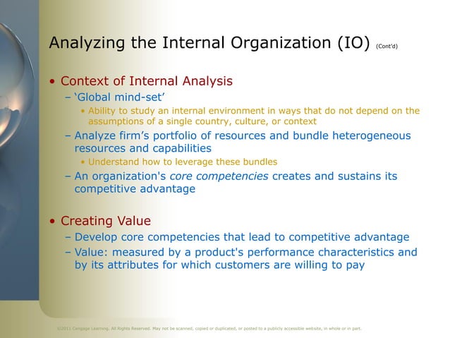 Chapter 3 the internal organization- resources capabilities core competencies and competitive ...
