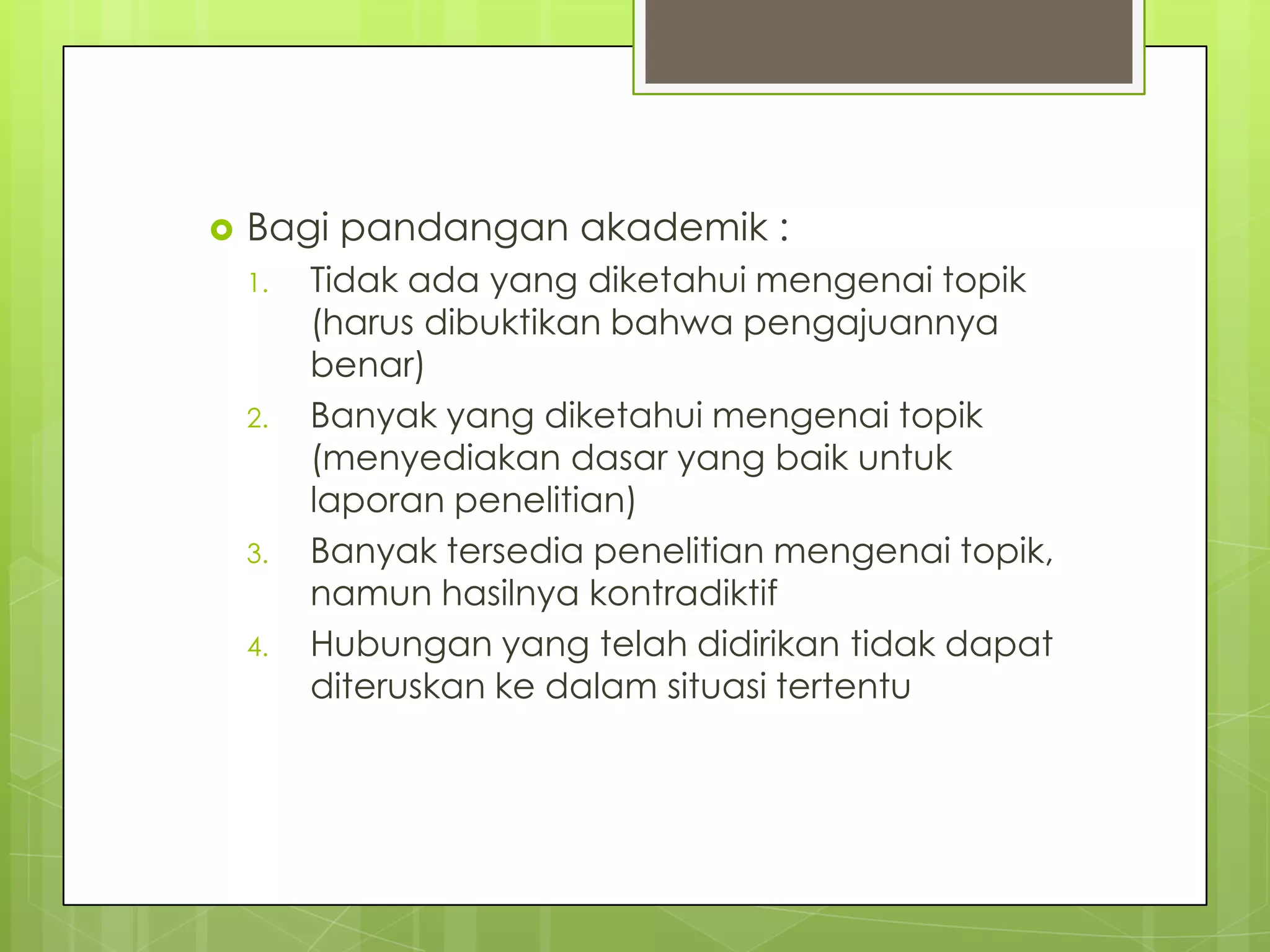 Chapter 3 the research process - the broad problem area and defining ...