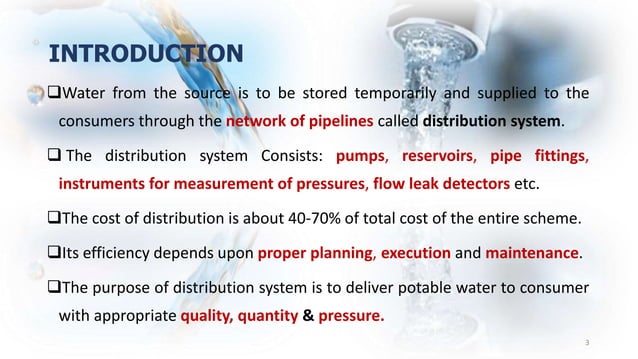 chapter 3 - Water Distribution System.pptx | Water Services | Home ...