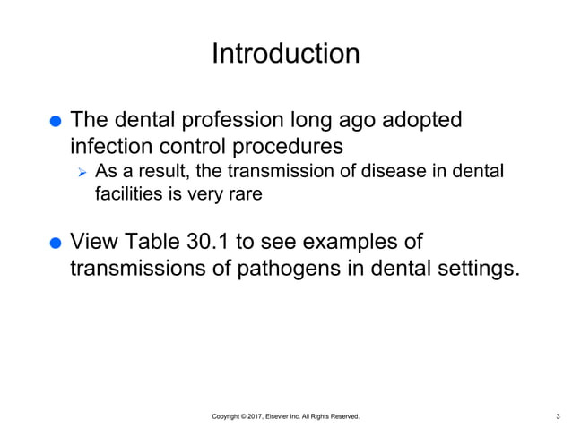 Chapter 30: Transmission of Pathogens in Dental Settings | PPT