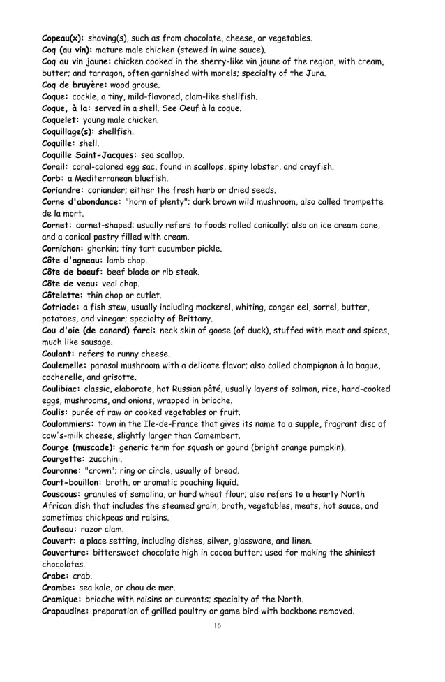 Chapter 30 glossary of culinary terms | DOC | Food & Drink