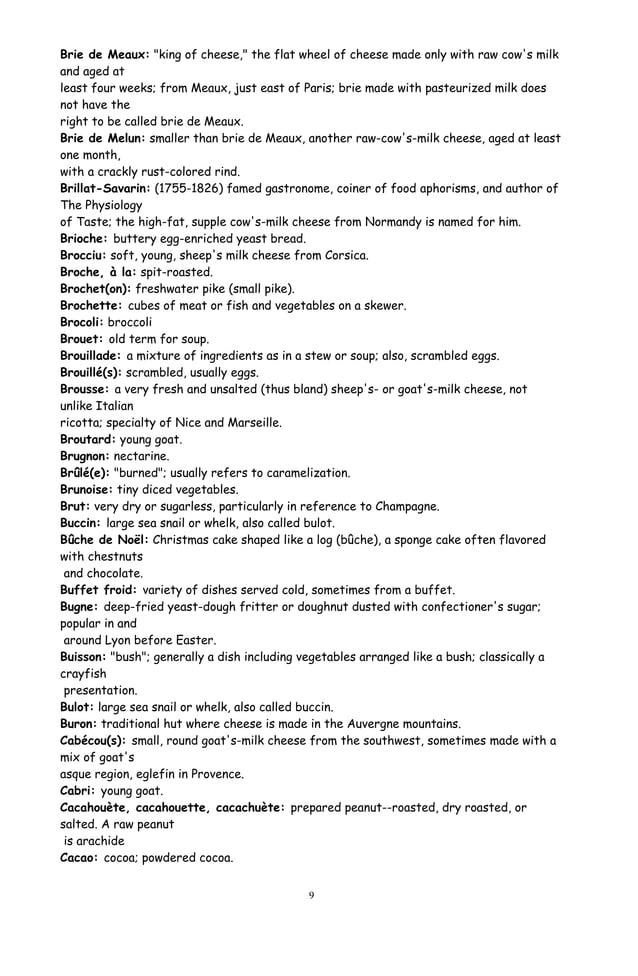 Chapter 30 glossary of culinary terms | DOC | Food & Drink