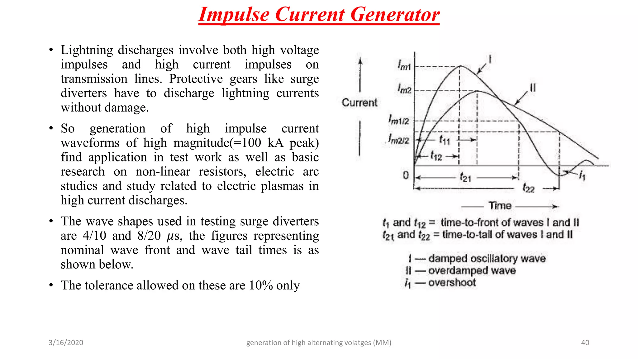 Chapter 3 Generation of high voltages and current | PPTX