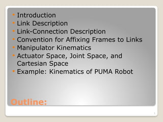 kinematics of robotics in real world systems | PPTX