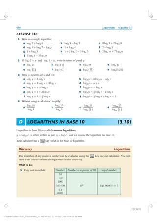 Chapter 31 logarithms | PDF