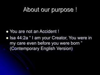 purpose driven life chapter 3 what drives your life | PDF