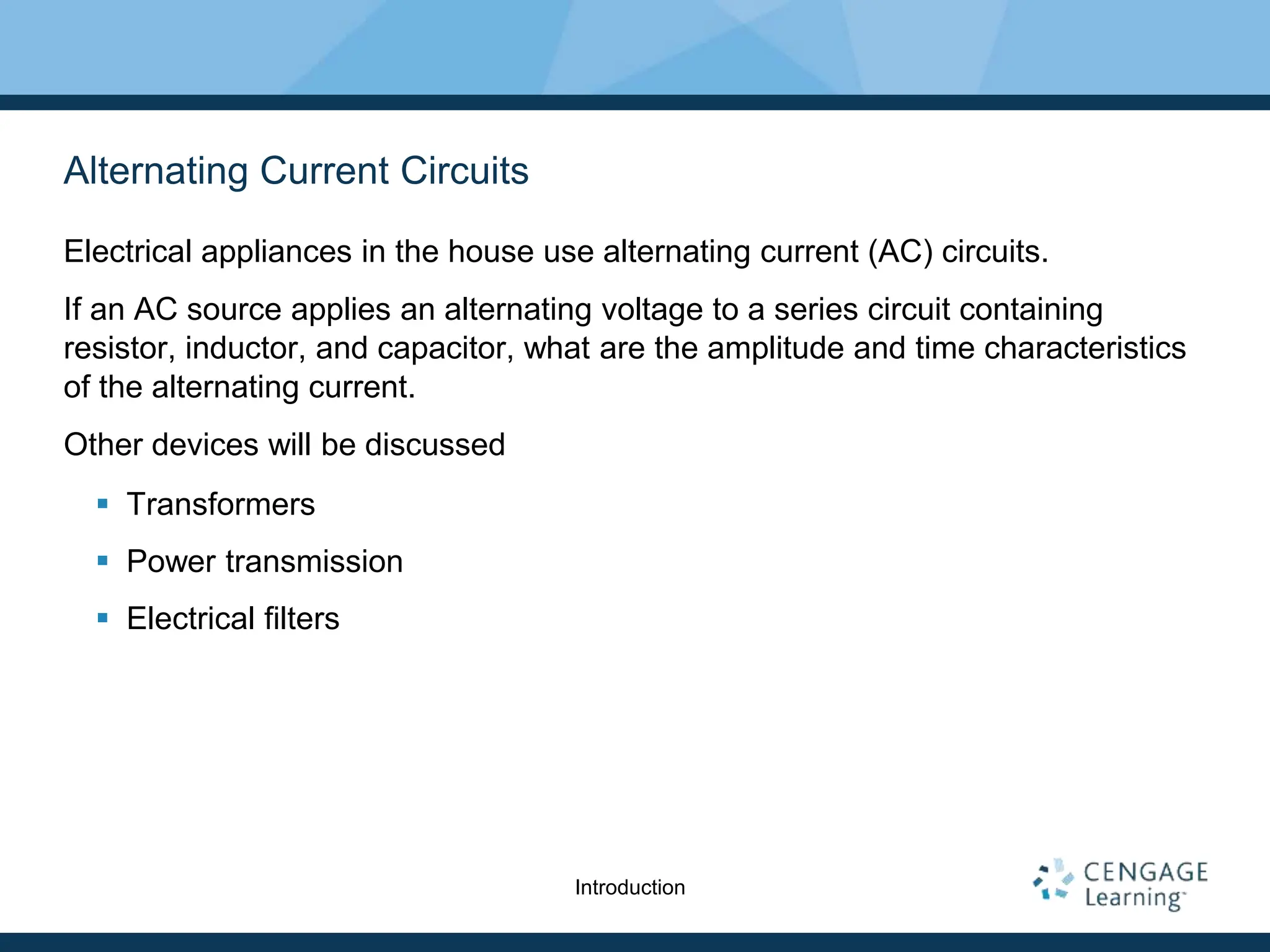 Introduction to Alternating Currents AC Circuits | PPT