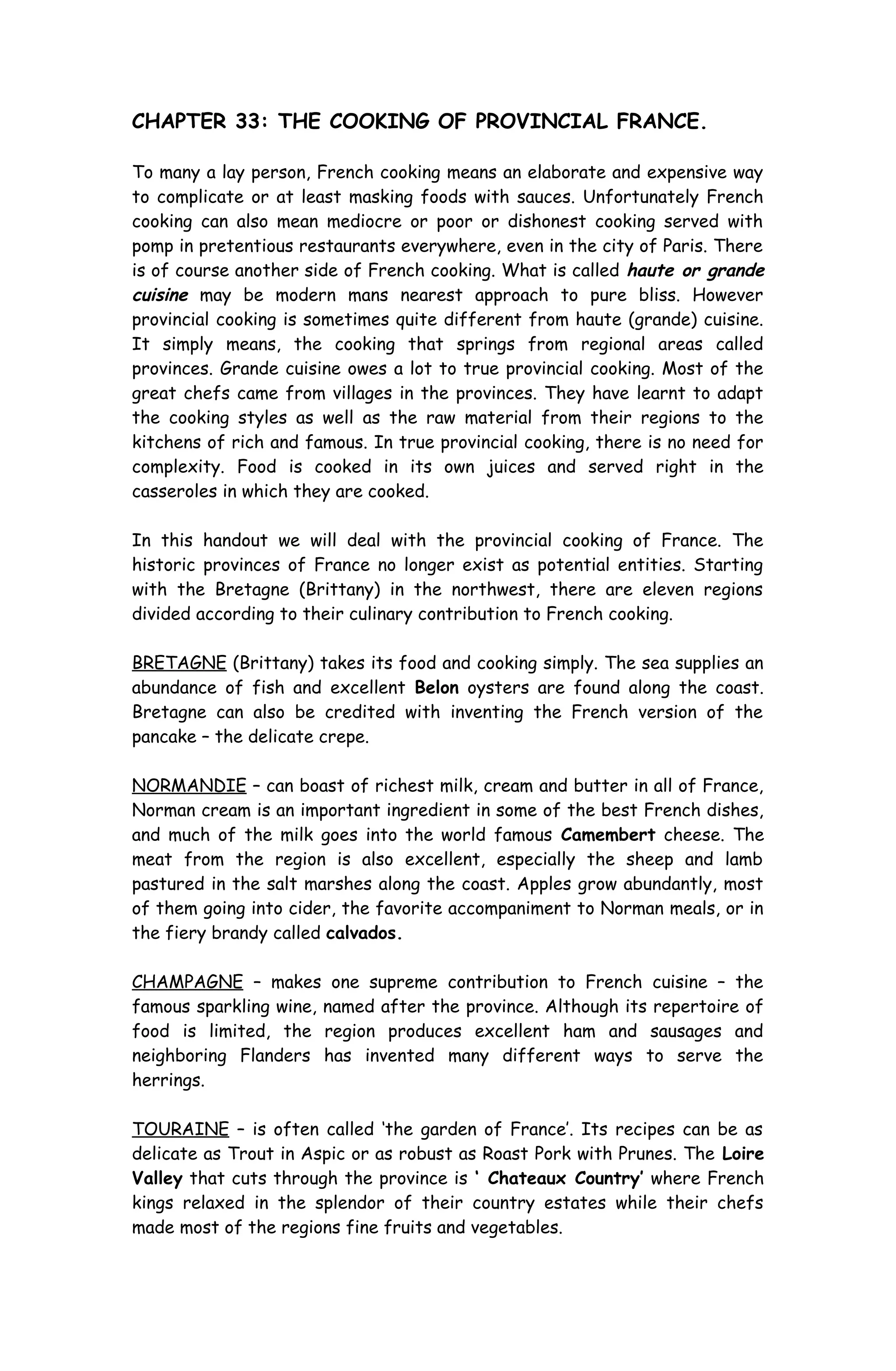 Chapter 33 the cooking of provencial france | DOC