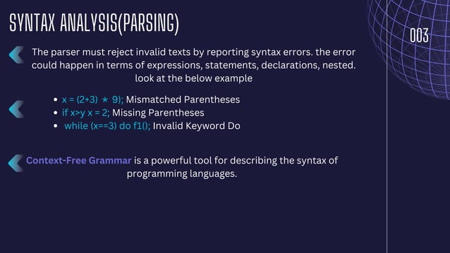 compiler design course focus of chapter 3 and 4 part | PPT
