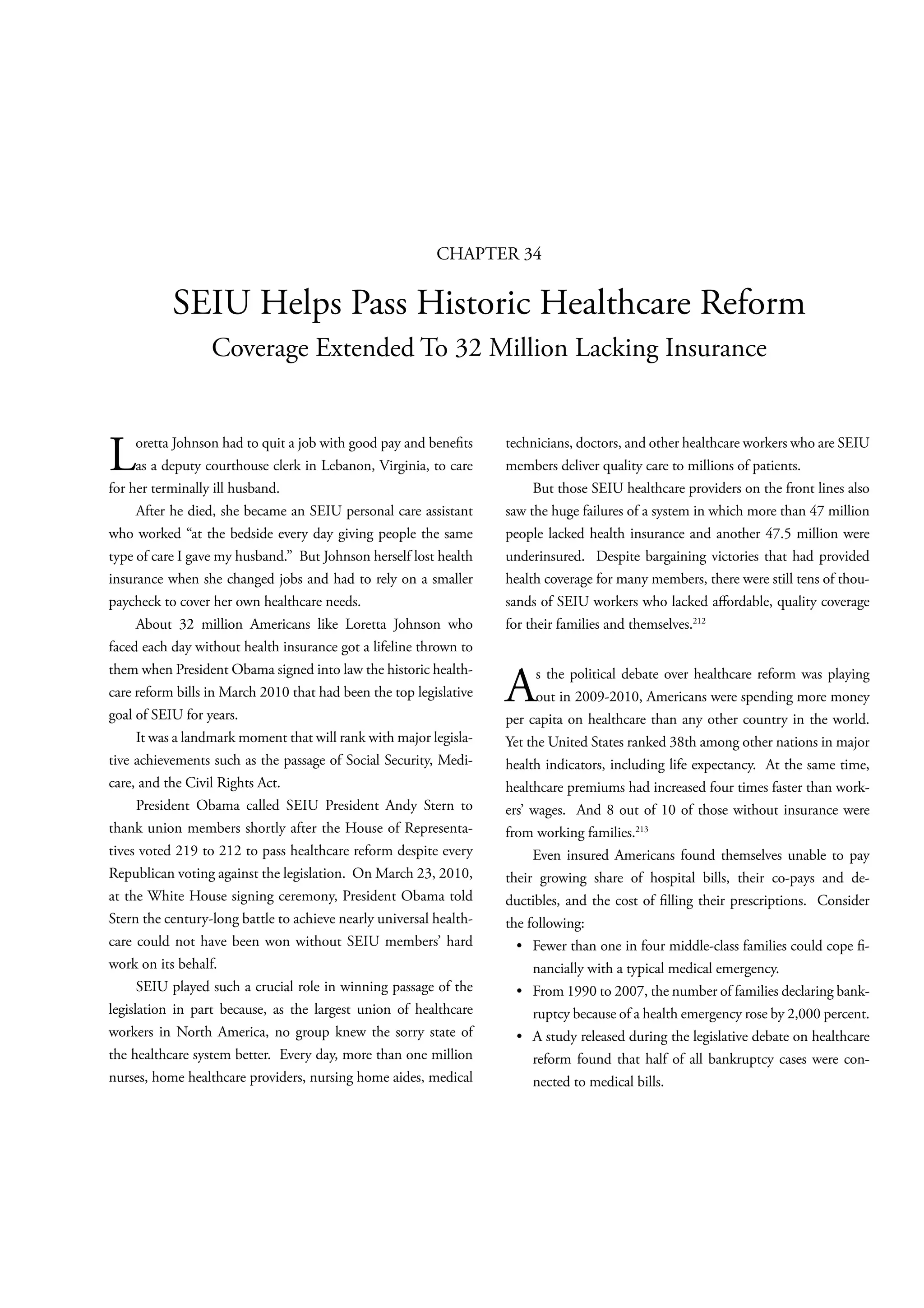 Chapter 34 seiu helps pass historic healthcare reform - SEIU contribue ...