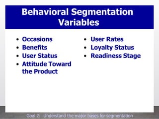 Chapter 3, 4 and 5 - Segmentation, Targeting and Positioning.pptx