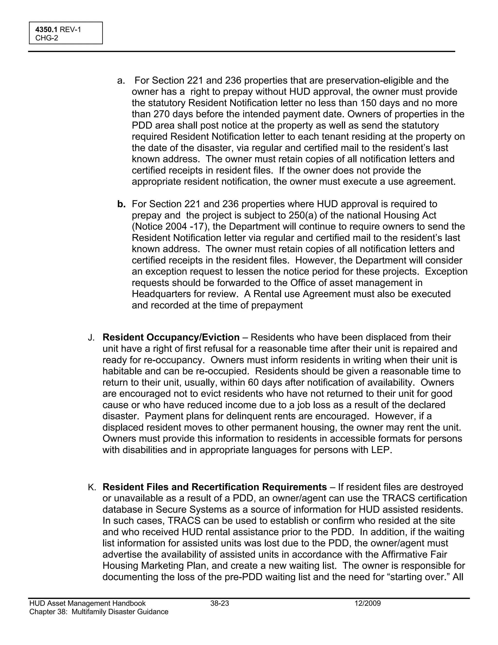 Chapter 38: Multifamily Emergency/Disaster Guidance | PDF