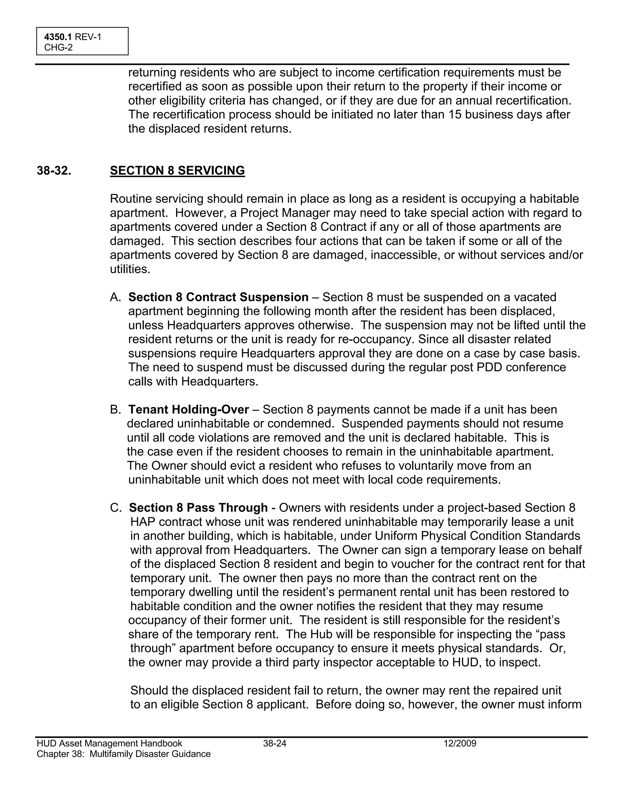 Chapter 38: Multifamily Emergency/Disaster Guidance | PDF