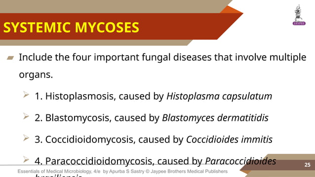 chapter 38 - Systemic candidiasis and Systemic Mycoses.pptx