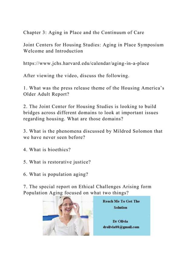 Chapter 3 Aging in Place and the Continuum of CareJoint Centers.docx