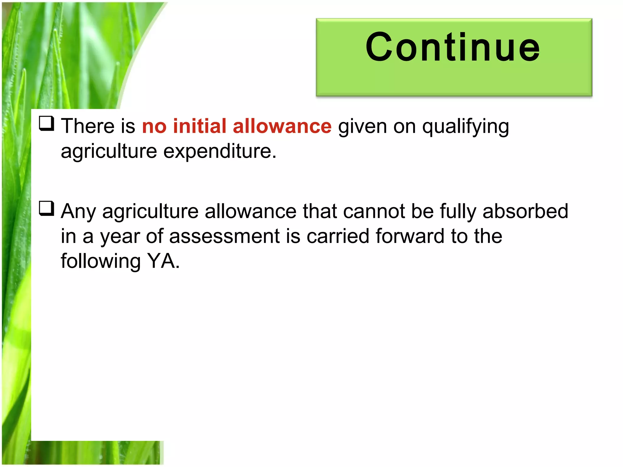 Chapter 3 agriculture allowance studnt | PPT