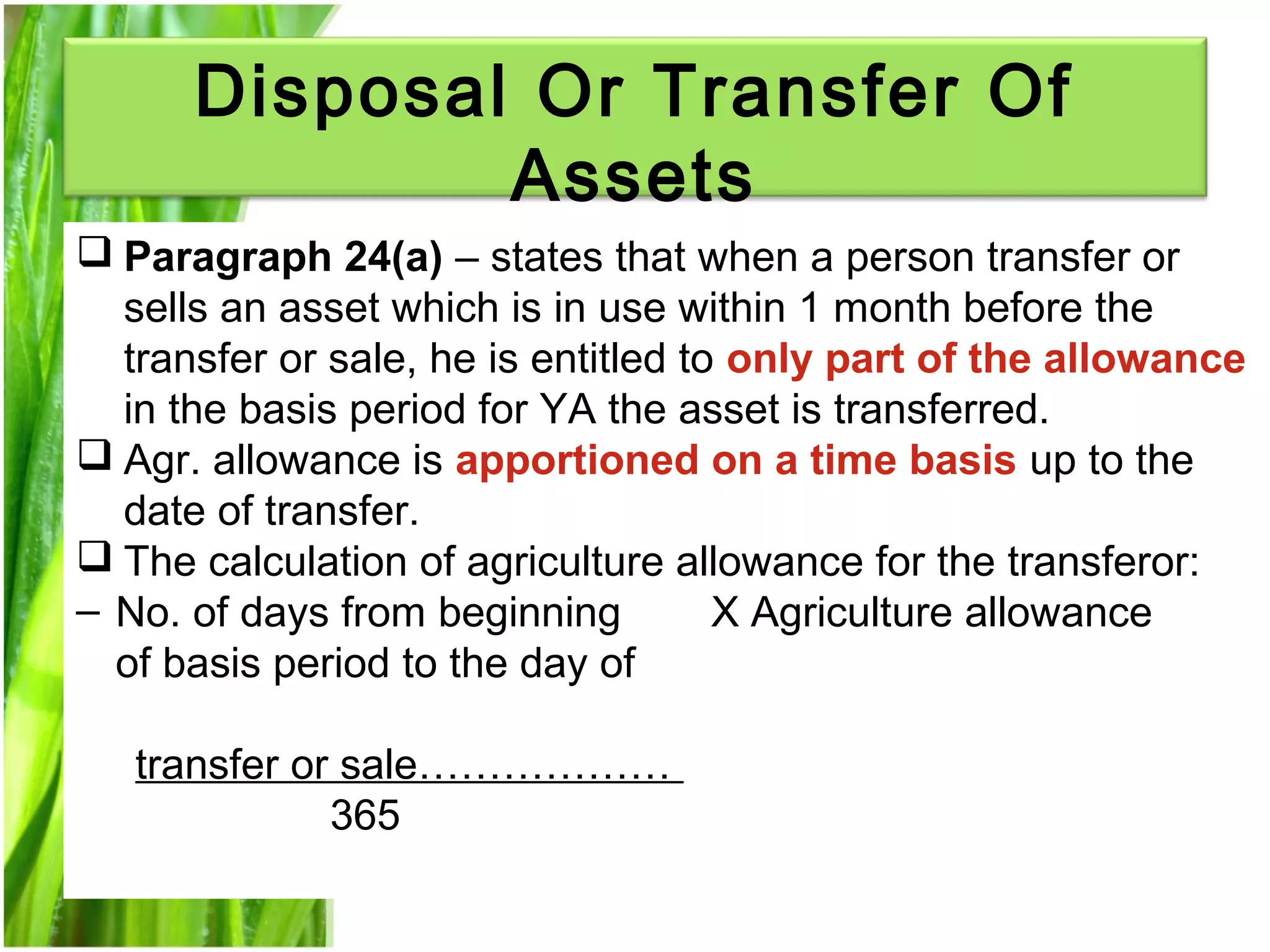 Chapter 3 agriculture allowance studnt | PPT