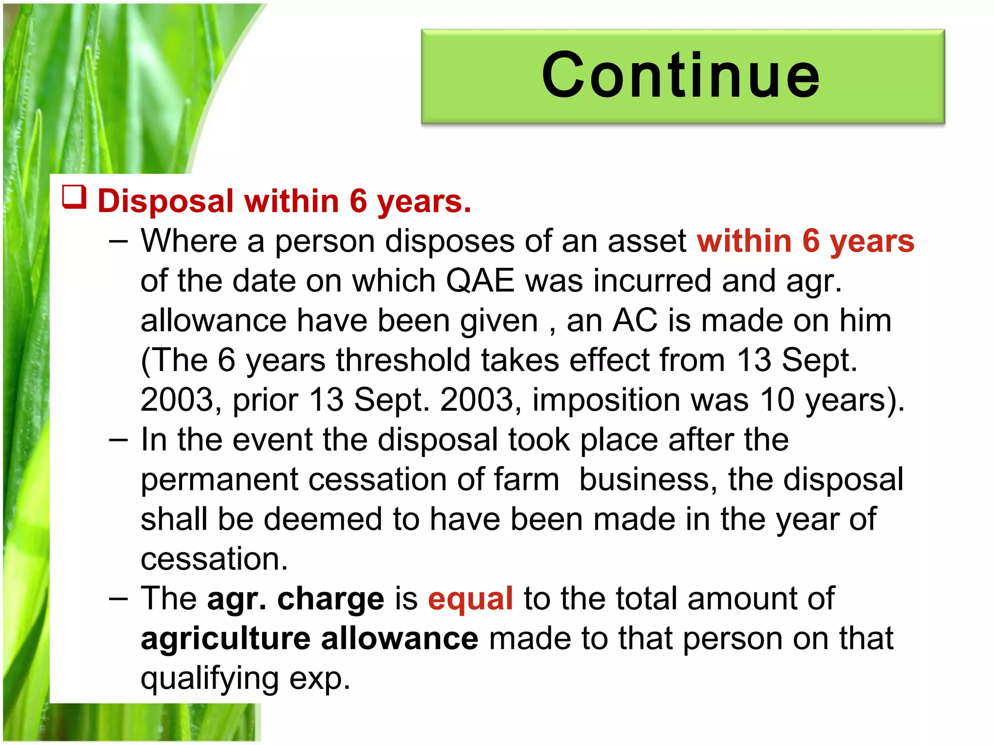 Chapter 3 agriculture allowance studnt | PPT