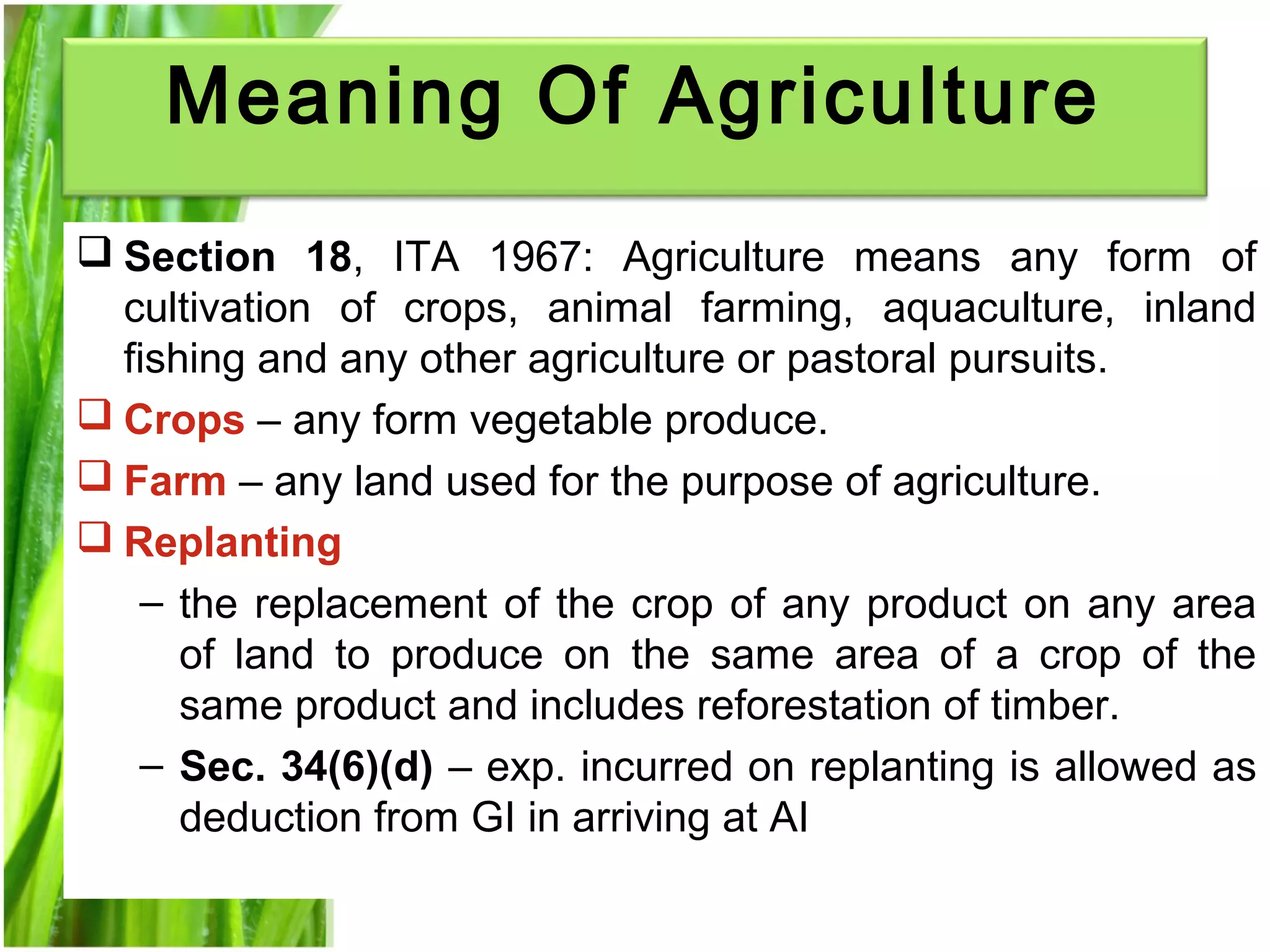 Chapter 3 agriculture allowance studnt | PPT