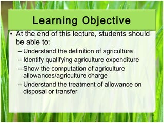 Chapter 3 agriculture allowance studnt | PPT