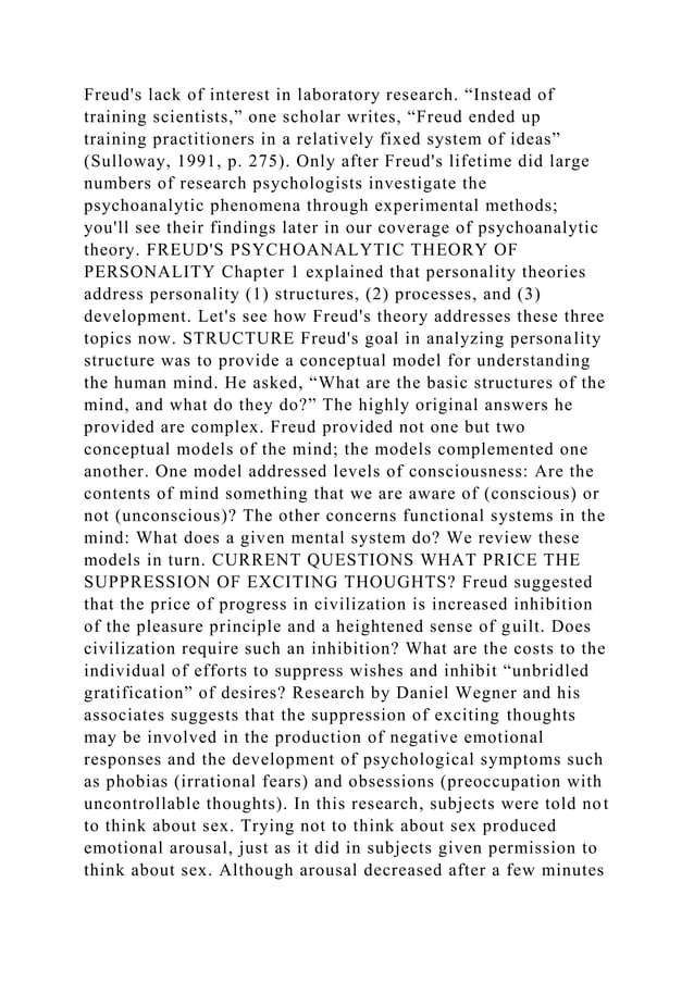 CHAPTER 3A PSYCHODYNAMIC THEORY FREUDS PSYCHOANALYTIC THEORY.docx