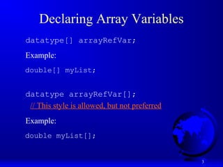 Chapter 3 Arrays in Java | PPT