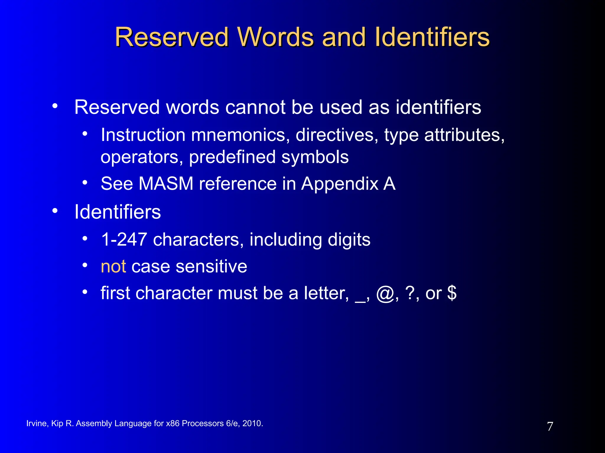 Chapter 3 Assembly Language Fundamentals 6th edition.ppt