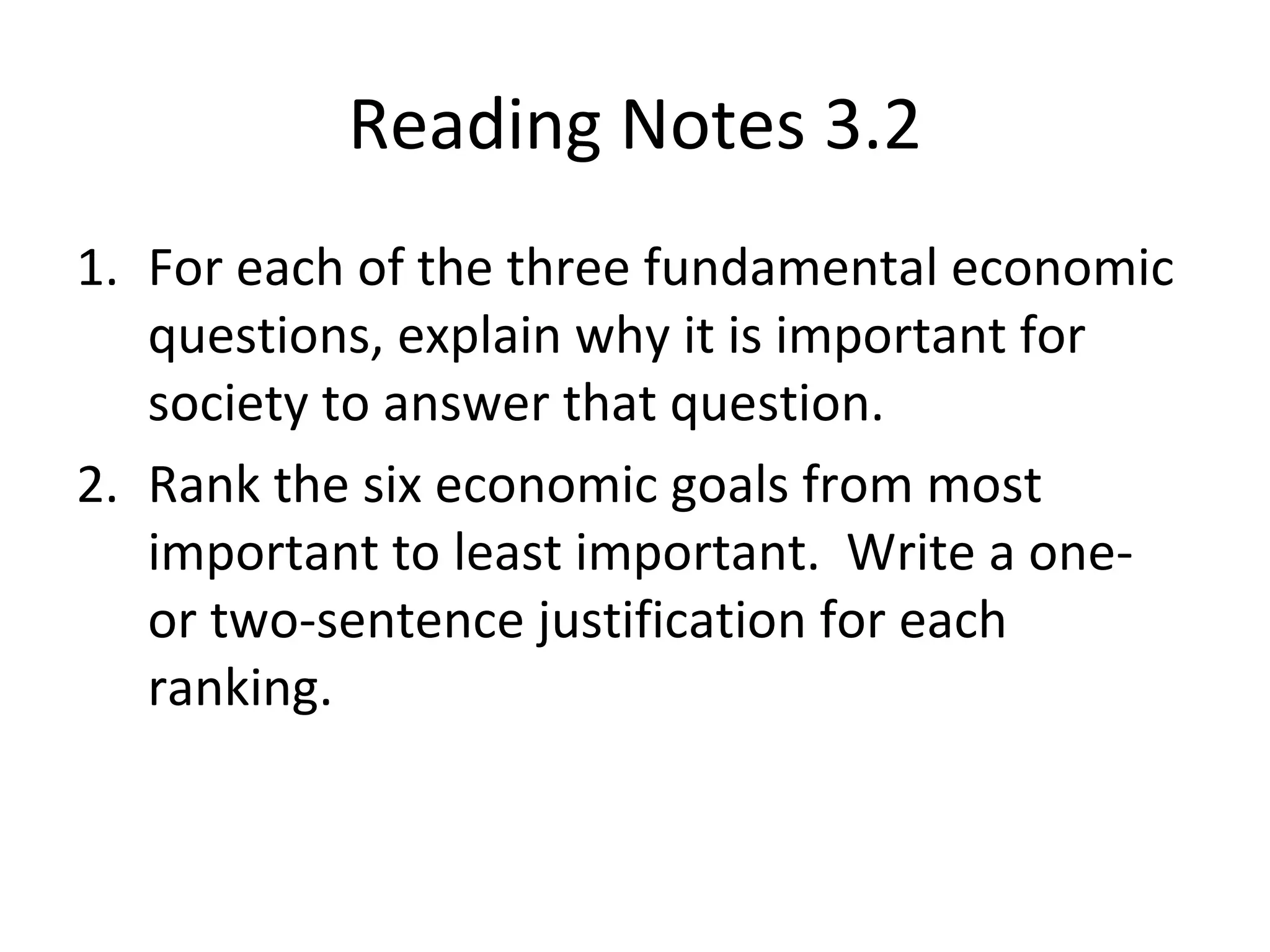 Economics Chapter 3 Assignments | PPT