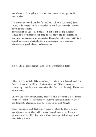 Chapter 3 A word and its parts roots, affixes and their .docx