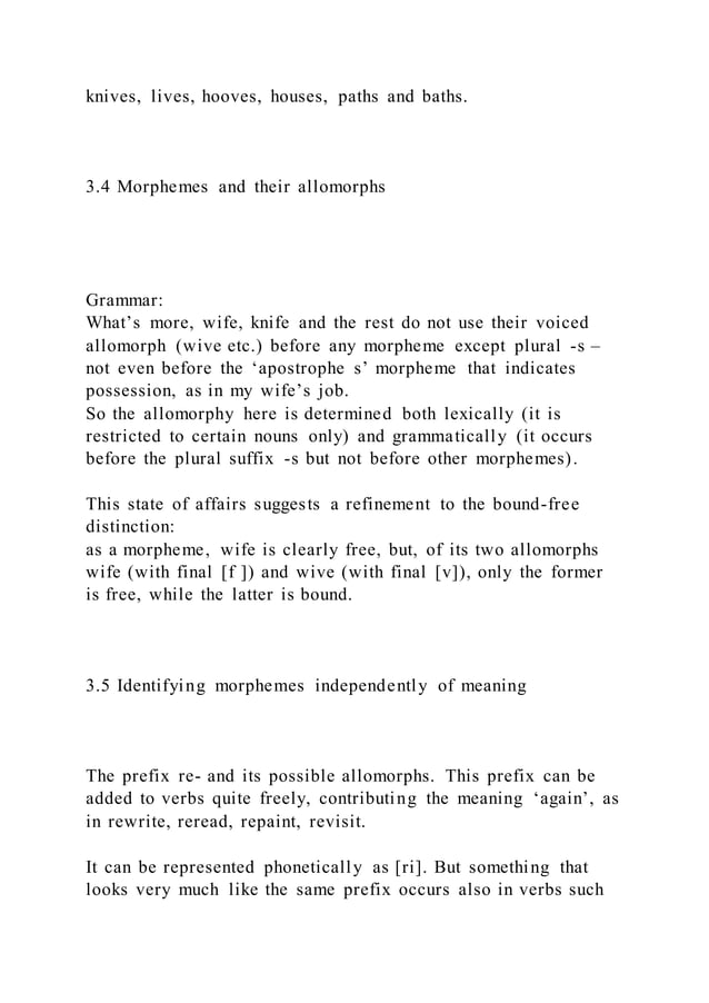 Chapter 3 A word and its parts roots, affixes and their .docx | Geology ...