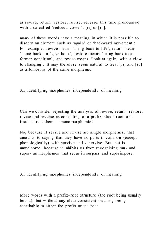 Chapter 3 A word and its parts roots, affixes and their .docx | Geology ...