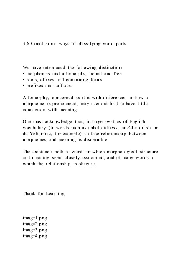 Chapter 3 A word and its parts roots, affixes and their .docx | Geology ...