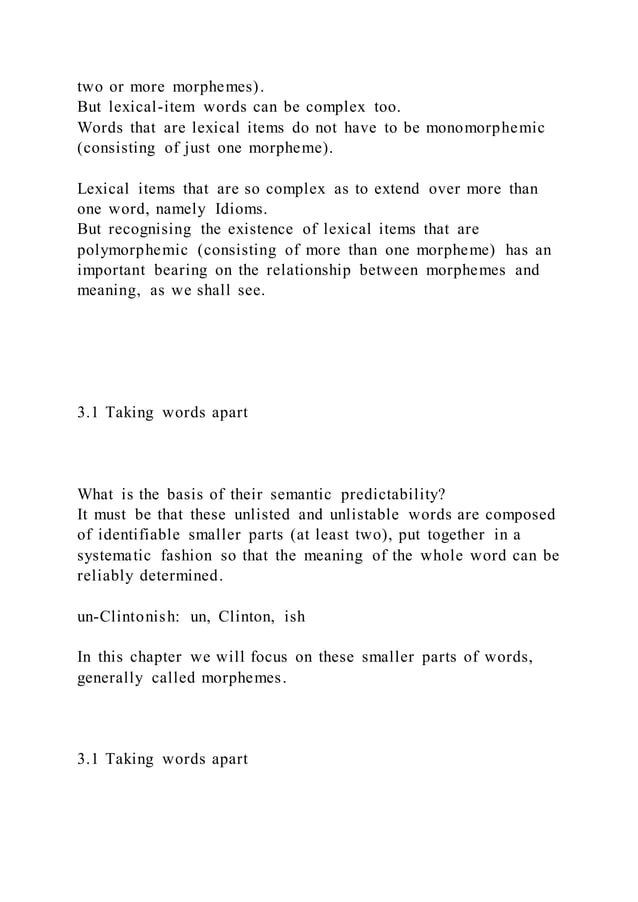 Chapter 3 A word and its parts roots, affixes and their .docx | Geology ...